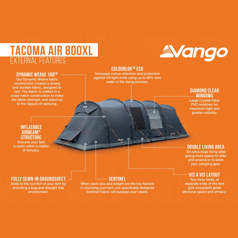 Vango AirBeam Tacoma Air 800xl AirBeam Tent 2026 – WM Camping